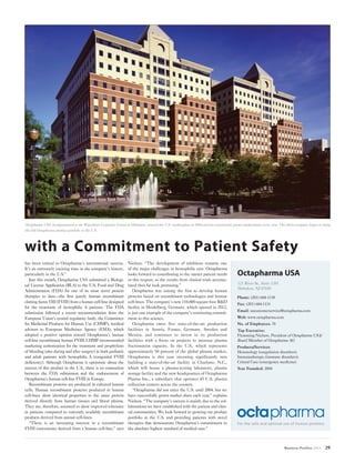 Octapharma USA advertorial profile in NJBIZ - page two | PDF