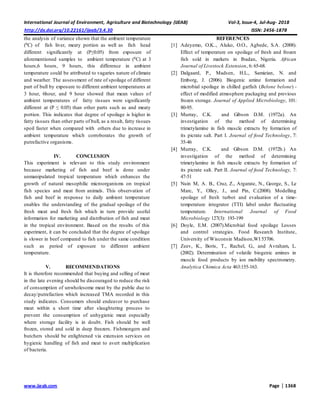Observation for spoilage in fish and beef in a daily simulated local ...
