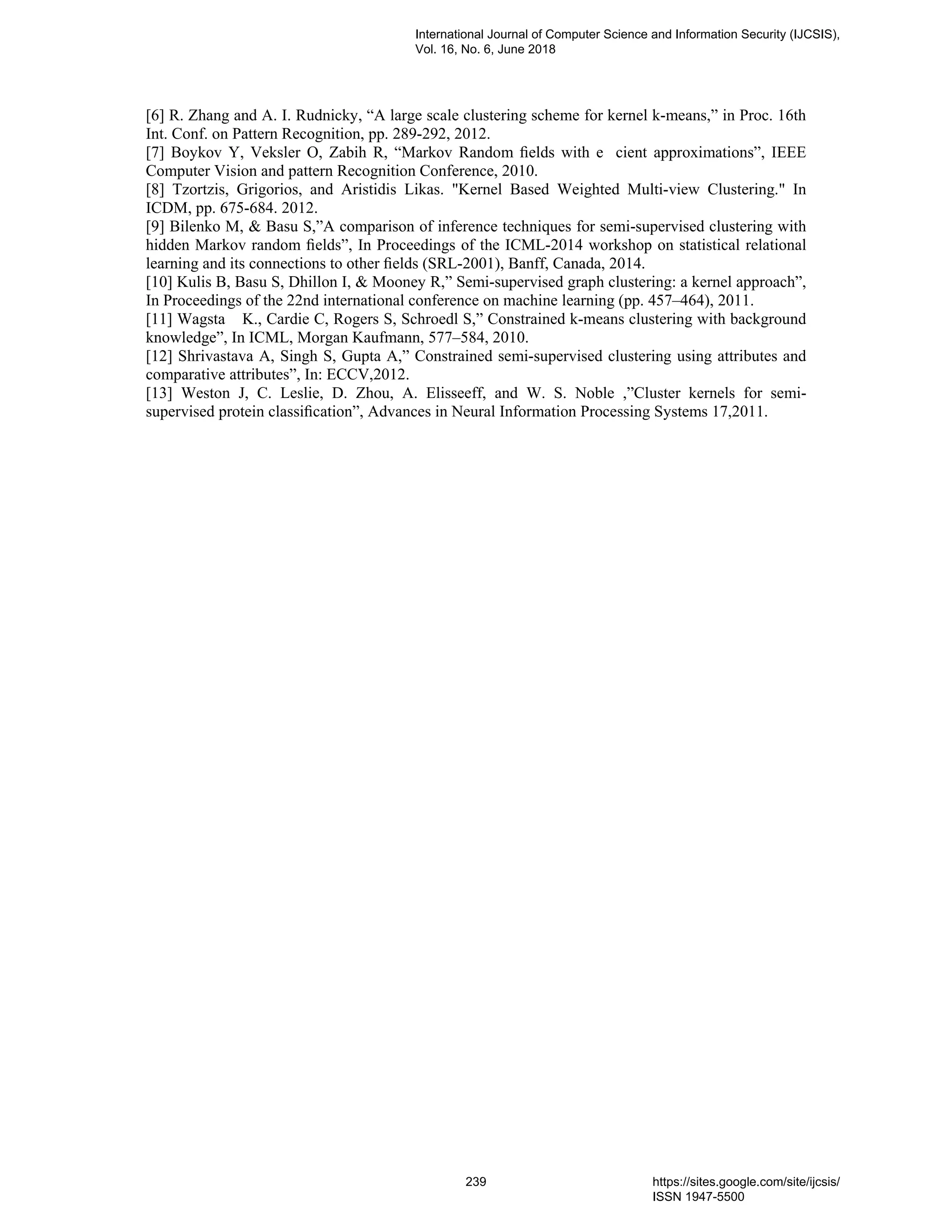 A Kernel Approach For Semi Supervised Clustering Framework For High Dimensional Data Pdf