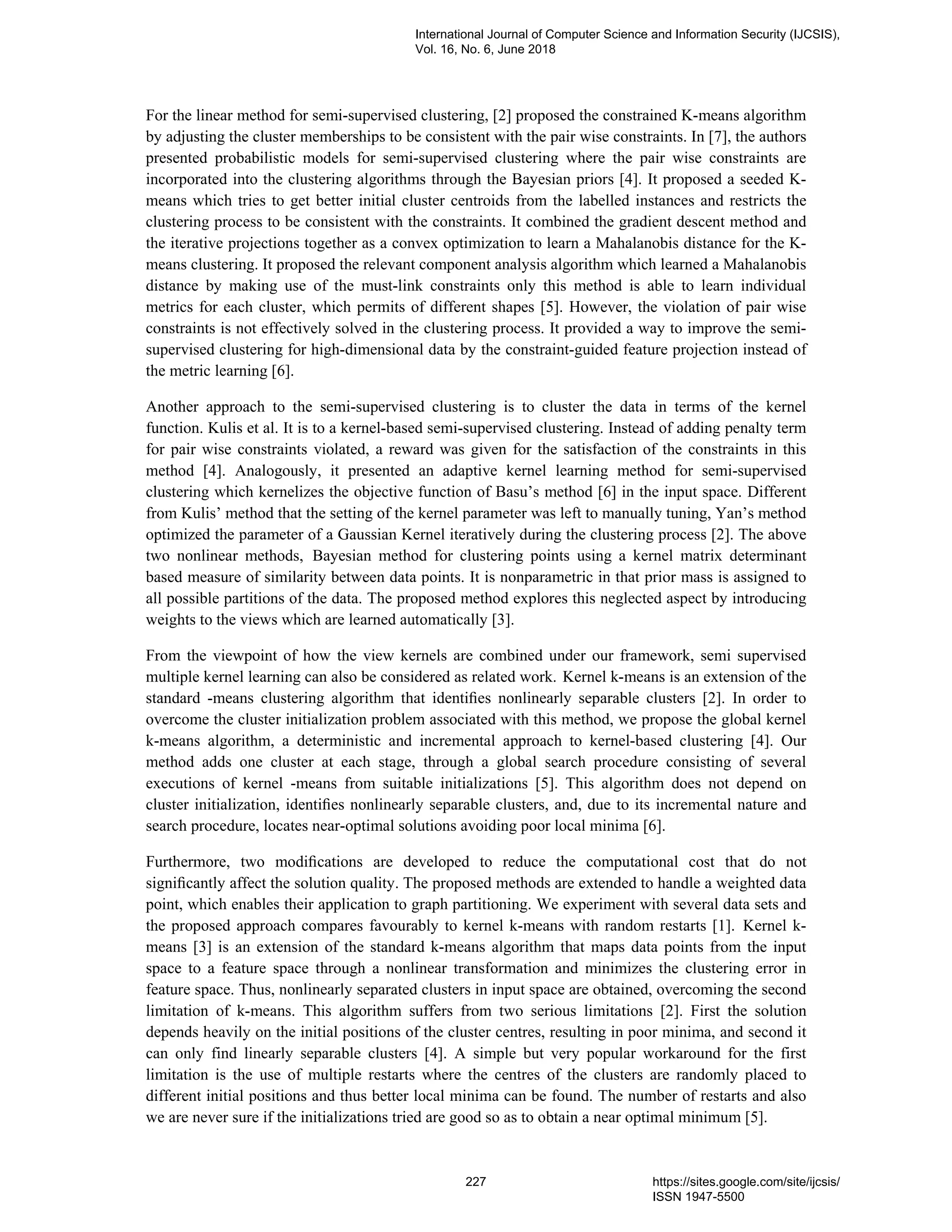 A Kernel Approach For Semi Supervised Clustering Framework For High Dimensional Data Pdf
