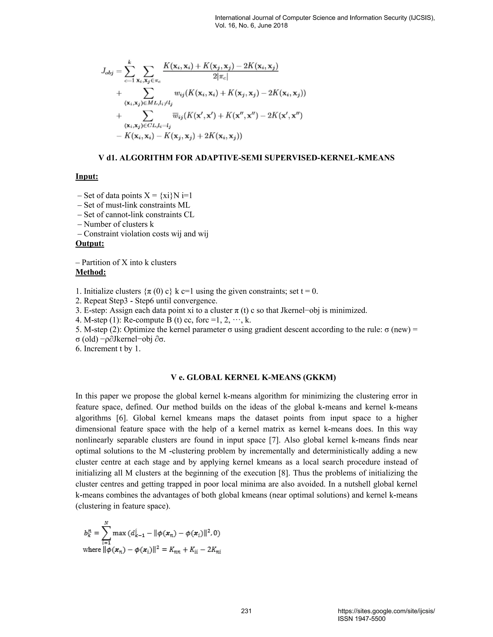 A Kernel Approach For Semi Supervised Clustering Framework For High Dimensional Data Pdf