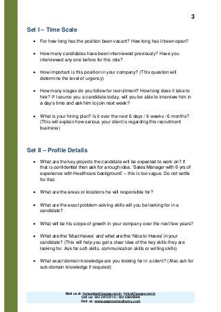 Recruiter's Cheat Sheet - 29 questions you must ask your prospective client