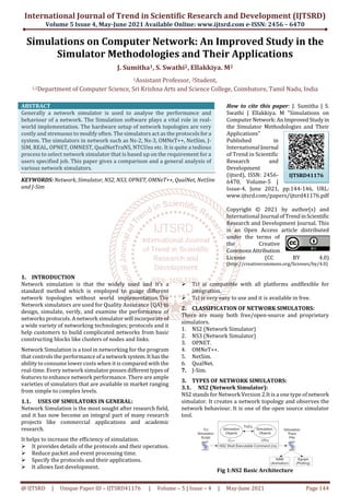 Simulations on Computer Network An Improved Study in the Simulator ...