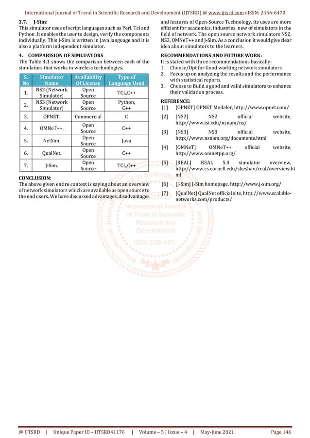 Simulations on Computer Network An Improved Study in the Simulator Methodologies and Their ...