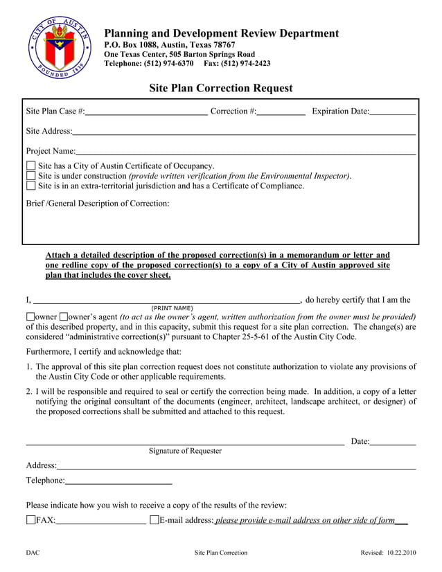 29 site plan_correction_form | PDF