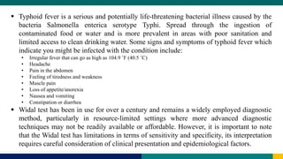 Widal Agglutination Test: A rapid serological diagnosis of typhoid ...