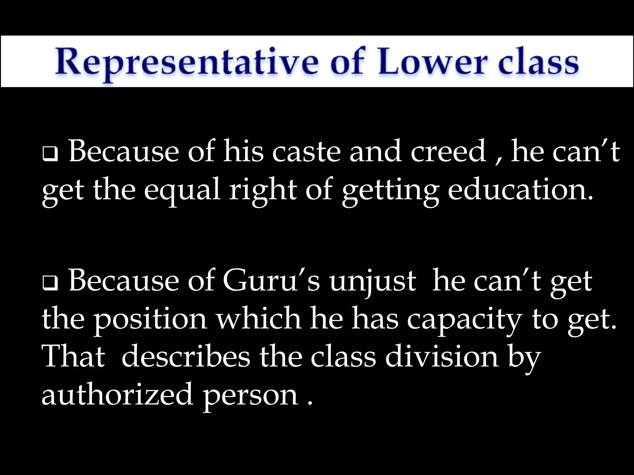 Eklavya as a marginalized character | PPTX