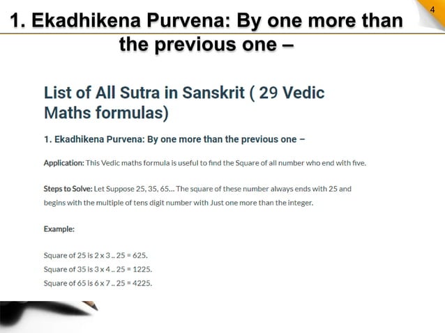29 Vedic Maths Formulas | PPT