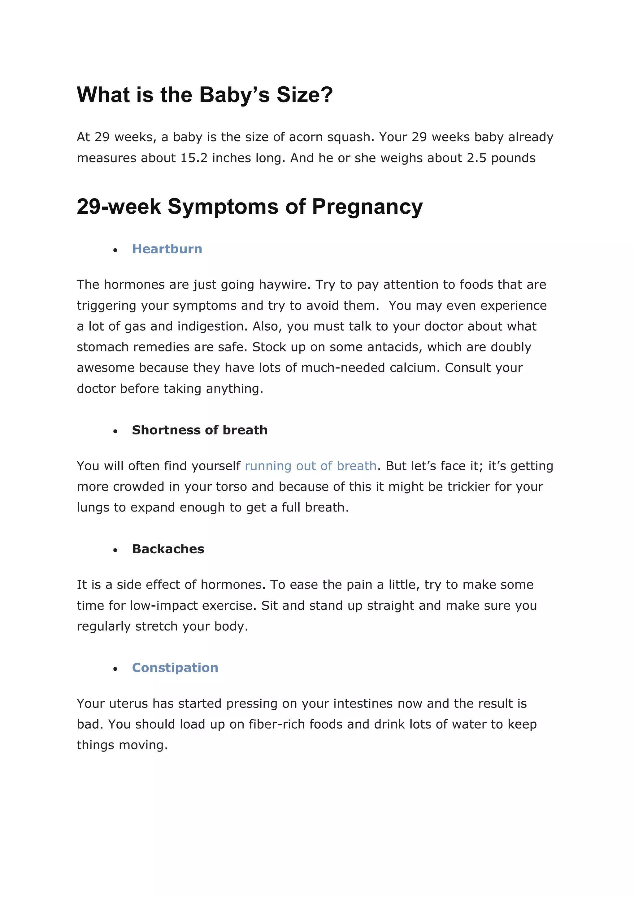 29 weeks pregnant | PDF | Pregnancy | Reproductive Health
