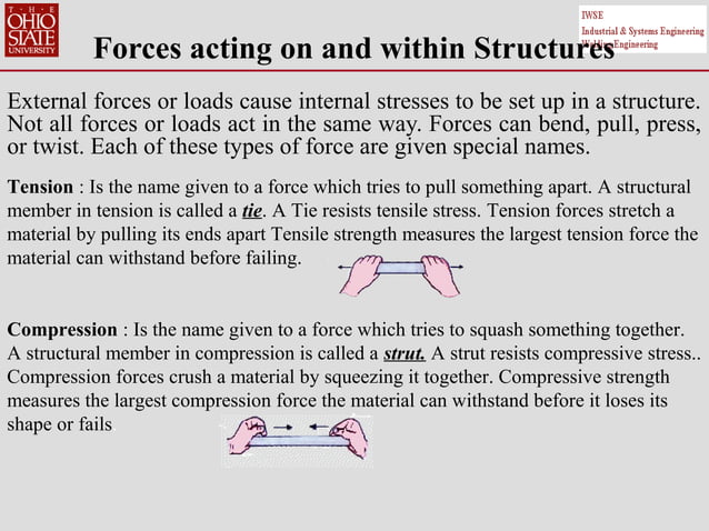 2a. structures, compression, torsion, shear, bending, tension, stress & strain, fo s good ppt ...