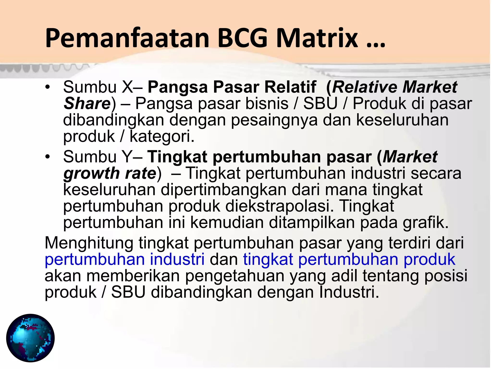 Pemanfaatan BCG Matrix _"Training MARKETING RESEARCH" | PPTX