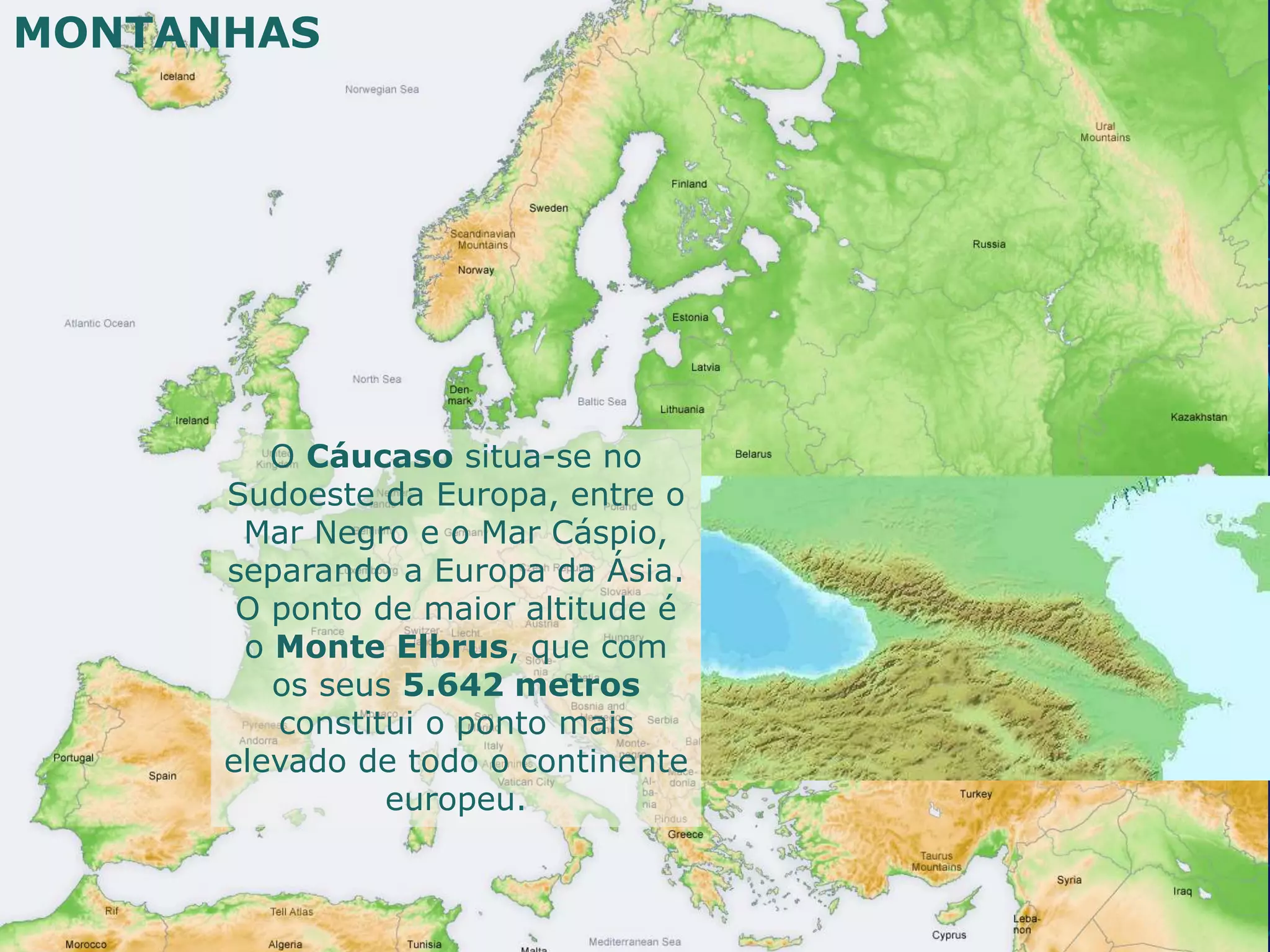 Geografia da Europa 2015/2016 - Orografia e Hidrografia | PPT