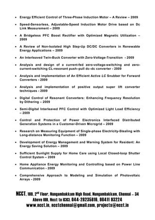 2a Ieee Electrical Ieee Project Titles, 2009 2010 Ncct Final Year ...
