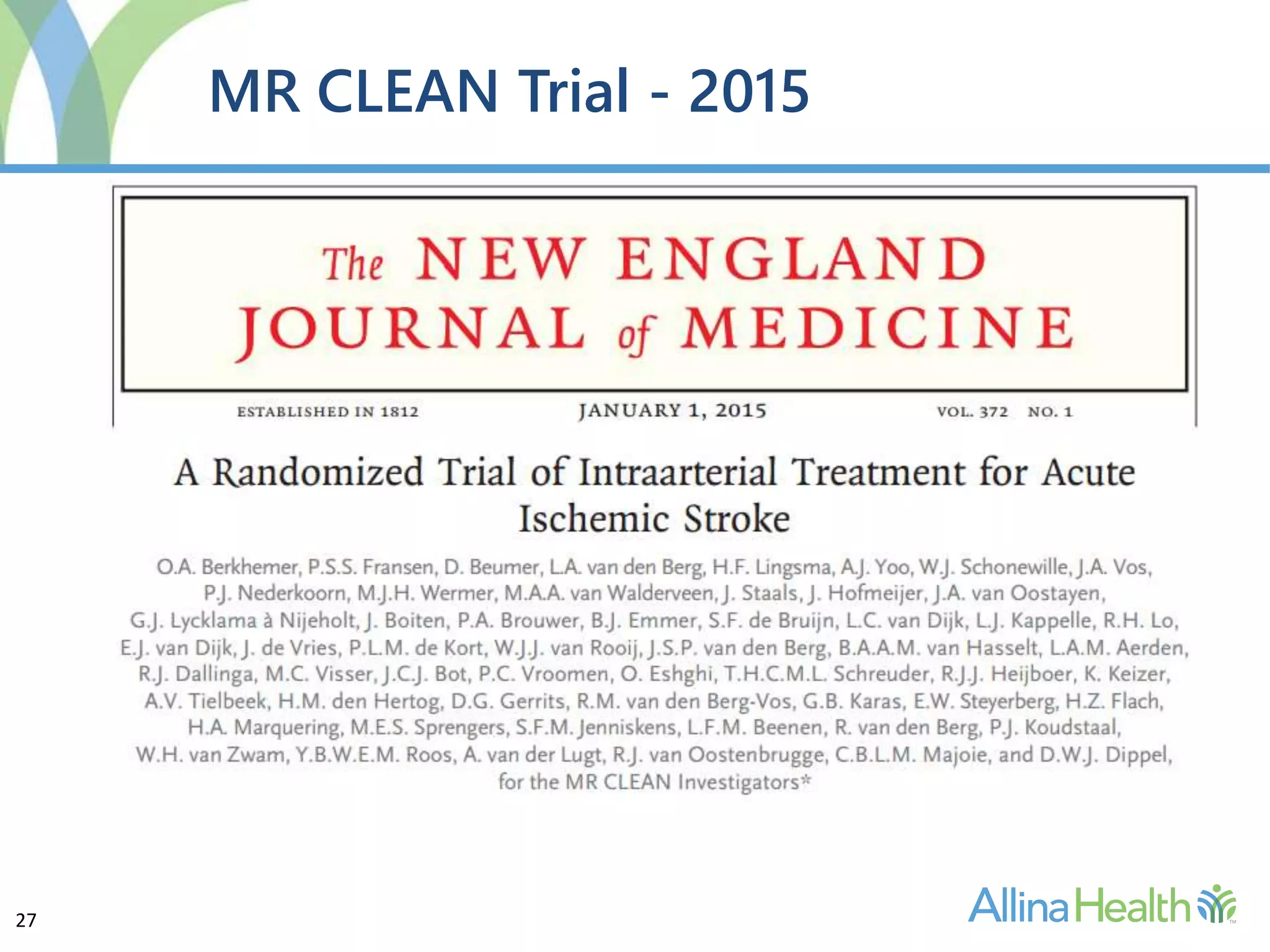 Neurointerventional Treatment of Acute Stroke in 2015 at Abbott ...