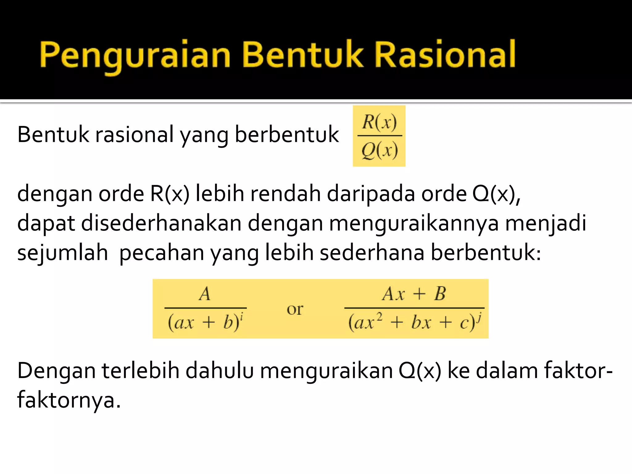 pecahan dan bentuk rasional | PPTX