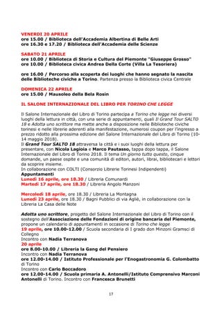 Programma Torino che legge | PDF