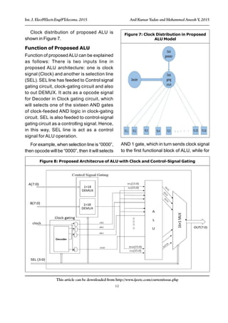 POWER EFFICIENT ALU DESIGN WITH CLOCK AND CONTROL-SIGNAL GATING TECHNIQUE | PDF | Computing ...