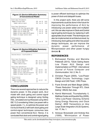 POWER EFFICIENT ALU DESIGN WITH CLOCK AND CONTROL-SIGNAL GATING TECHNIQUE | PDF | Computing ...