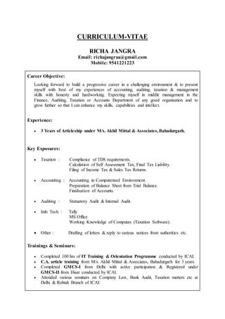 CURRICULUM richa | PDF