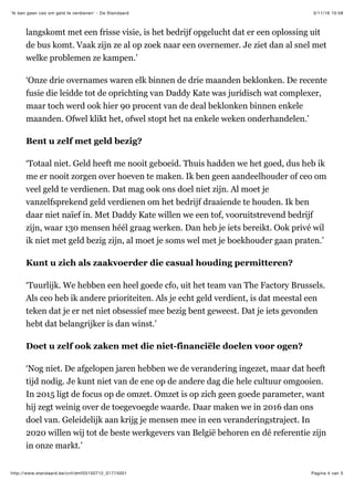 150713 De Standaard - ‘Ik ben geen ceo om geld te verdienen’ | PDF