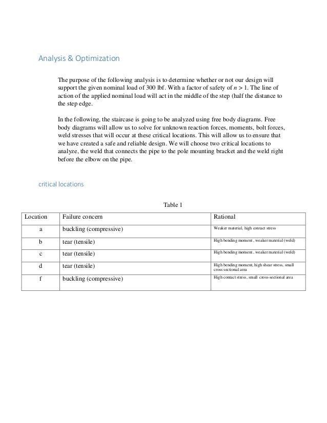 Staircase Design Report