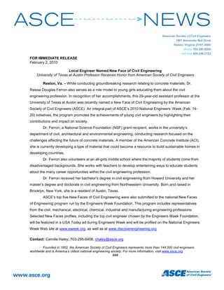 Press Release - ASCE | PDF