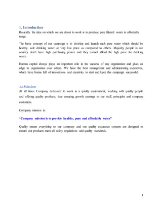 finwa water marketing plan | DOCX | Marketing and Advertising | Business