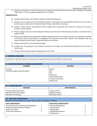 Inventory Control Supervisor | DOC | Logistics | Business