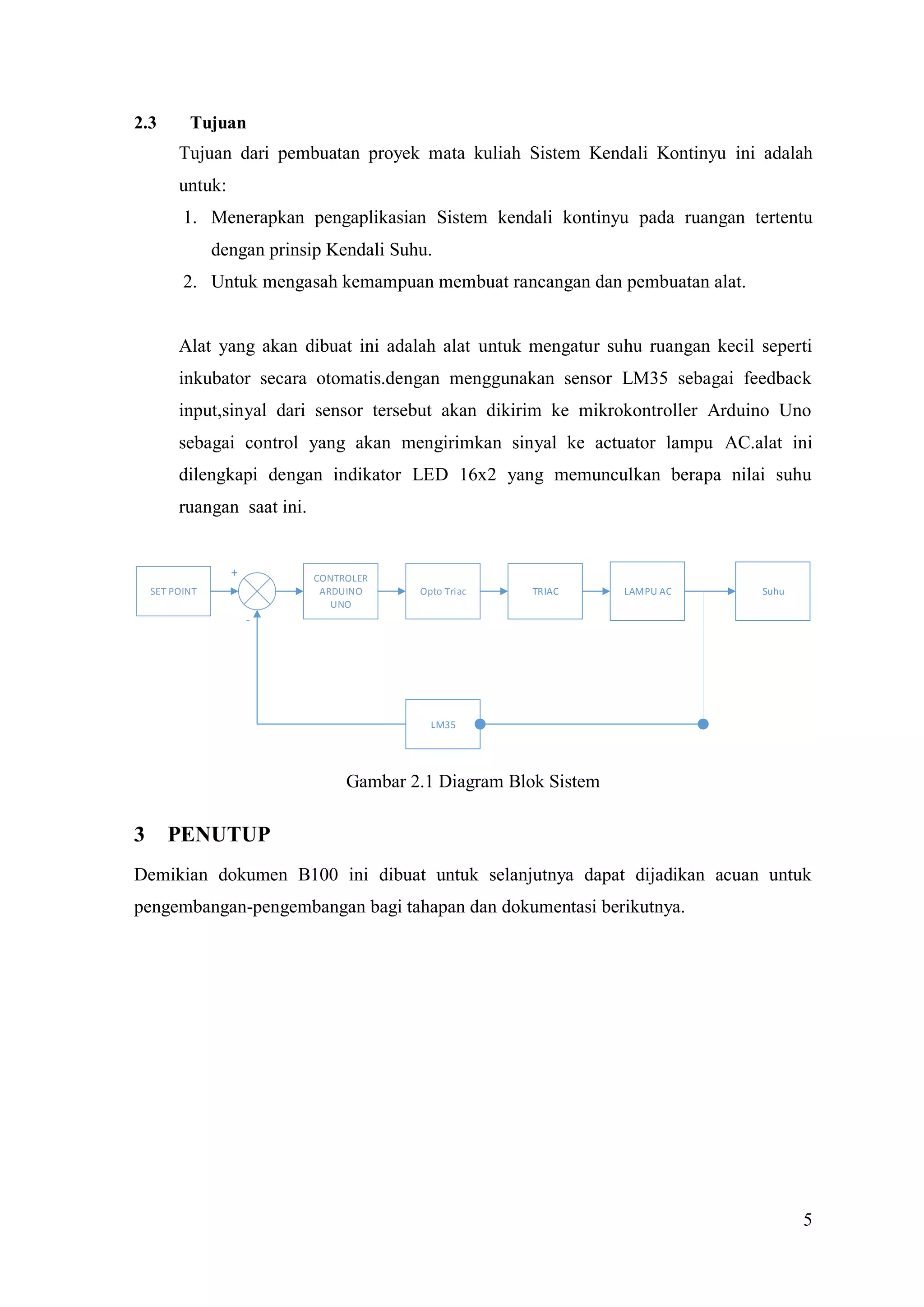 Sistem Kendali Suhu Ruangan dengan Metode PID Menggunakan LM35 dan Triac Berbasis Arduino_B100 | PDF