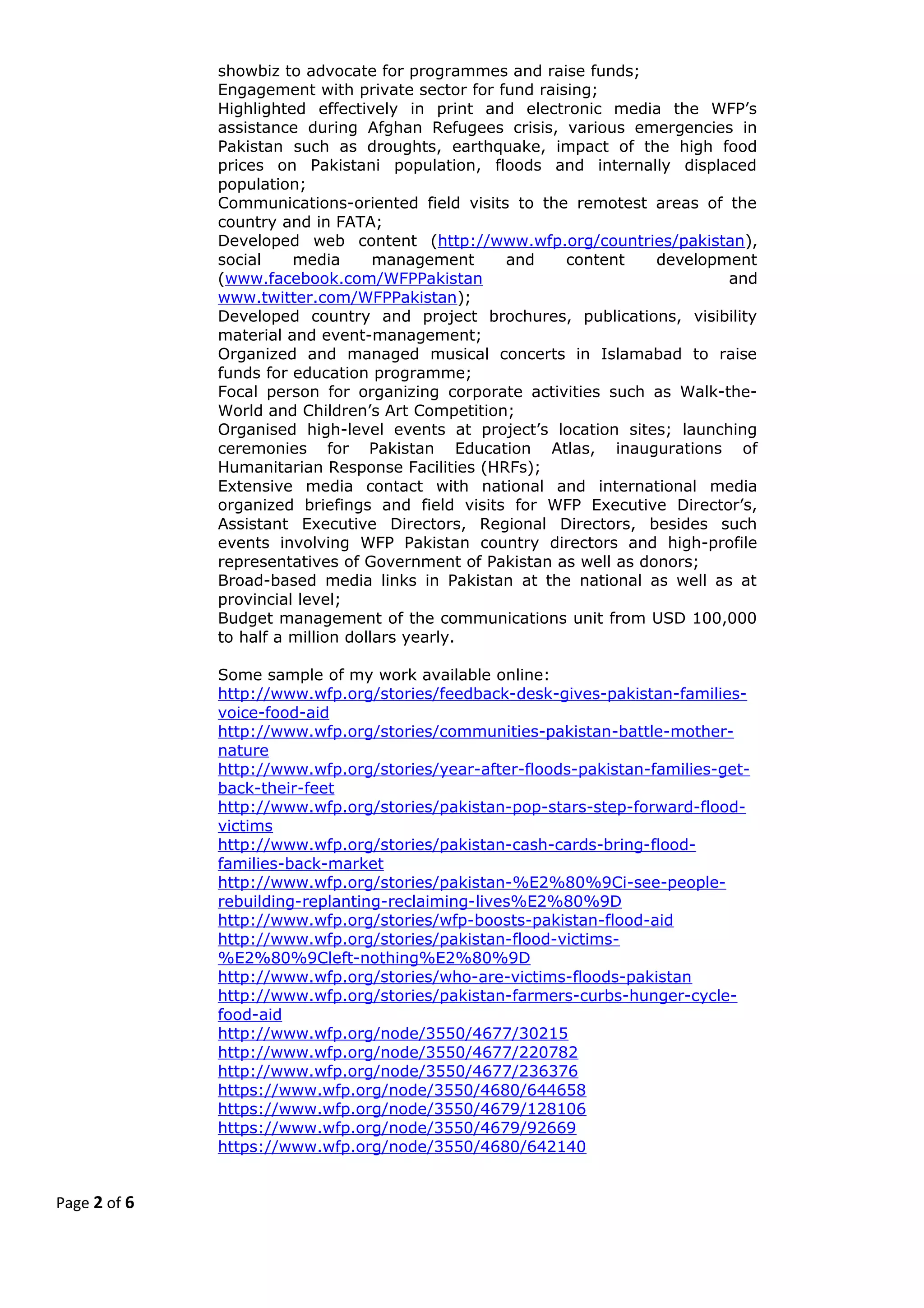 Communications - CV Amjad Jamal-1 | PDF