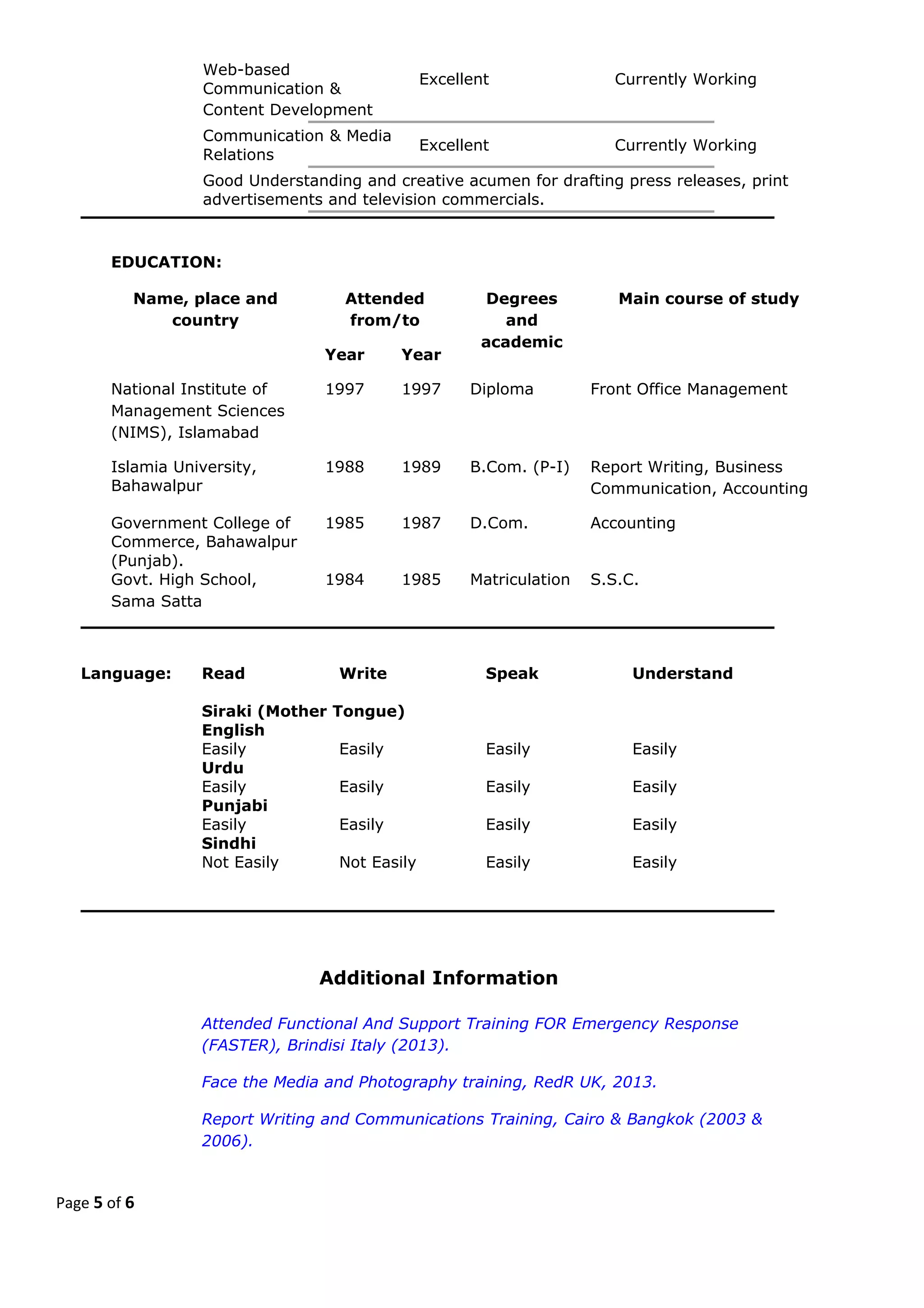 Communications - CV Amjad Jamal-1 | PDF