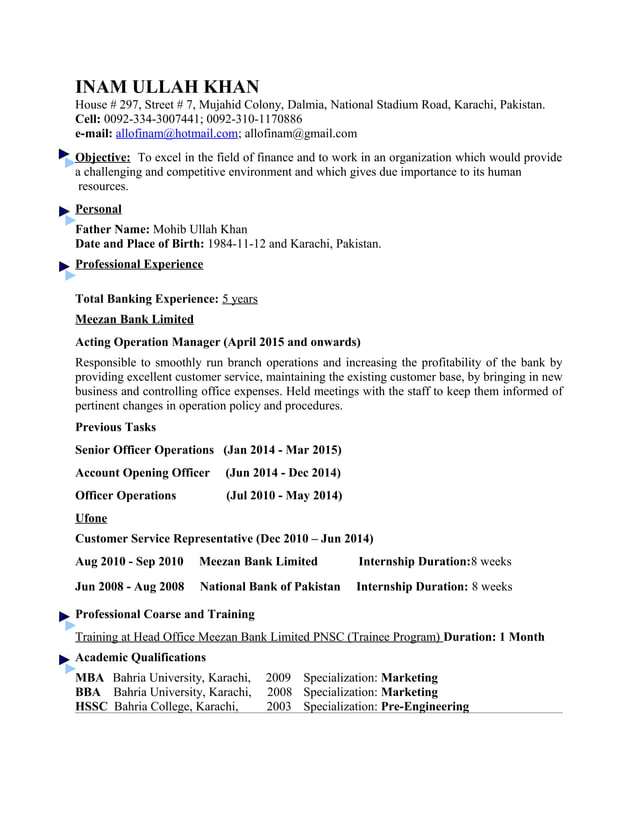 Inam Ullah Khan | DOC | Business | Business and Finance