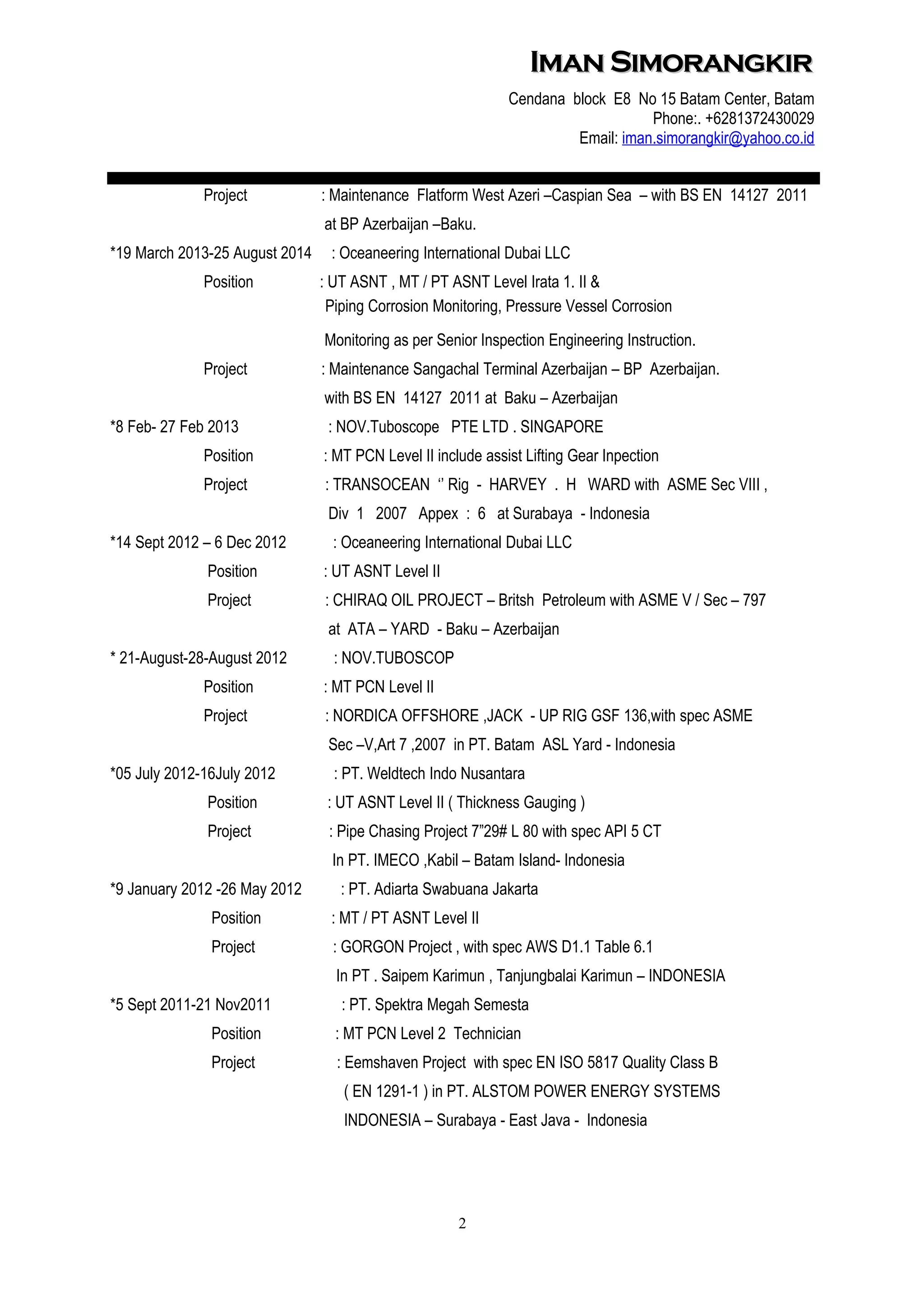 CV Iman Simorangkir | PDF