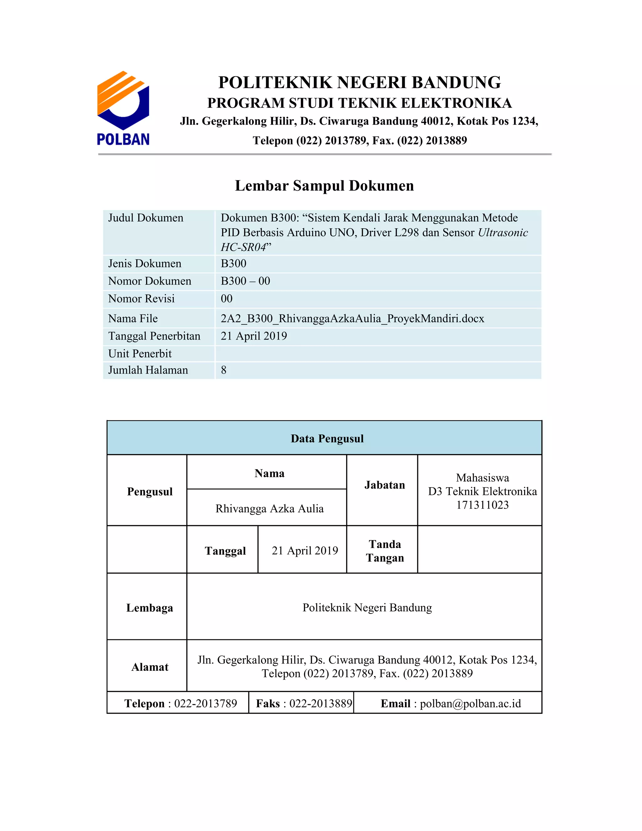 Sistem Kendali Jarak Menggunakan Metode PID Berbasis Arduino UNO ...
