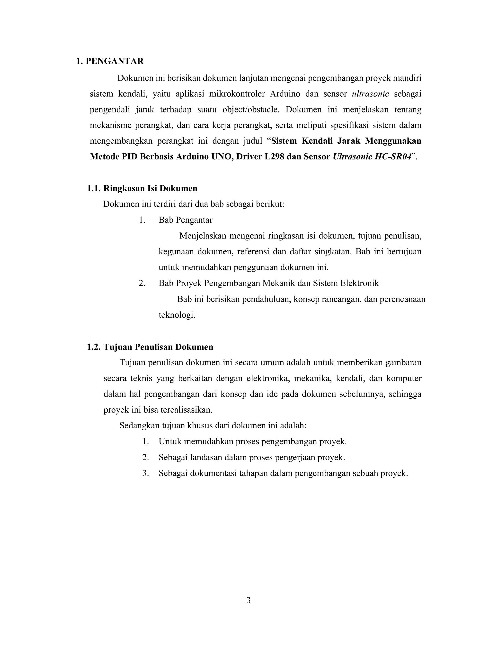 Sistem Kendali Jarak Menggunakan Metode PID Berbasis Arduino UNO ...