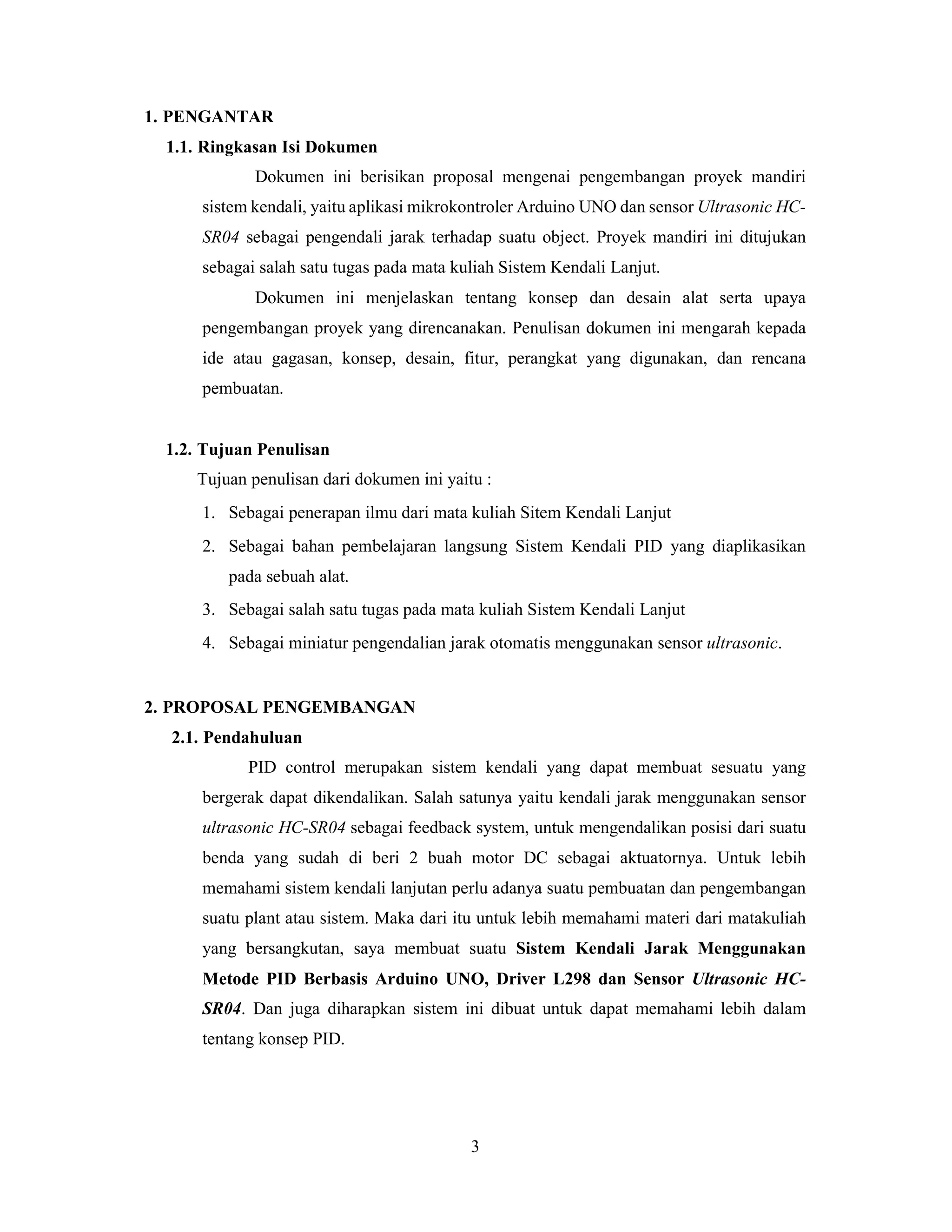 Sistem Kendali Jarak Menggunakan Metode PID Berbasis Arduino UNO ...