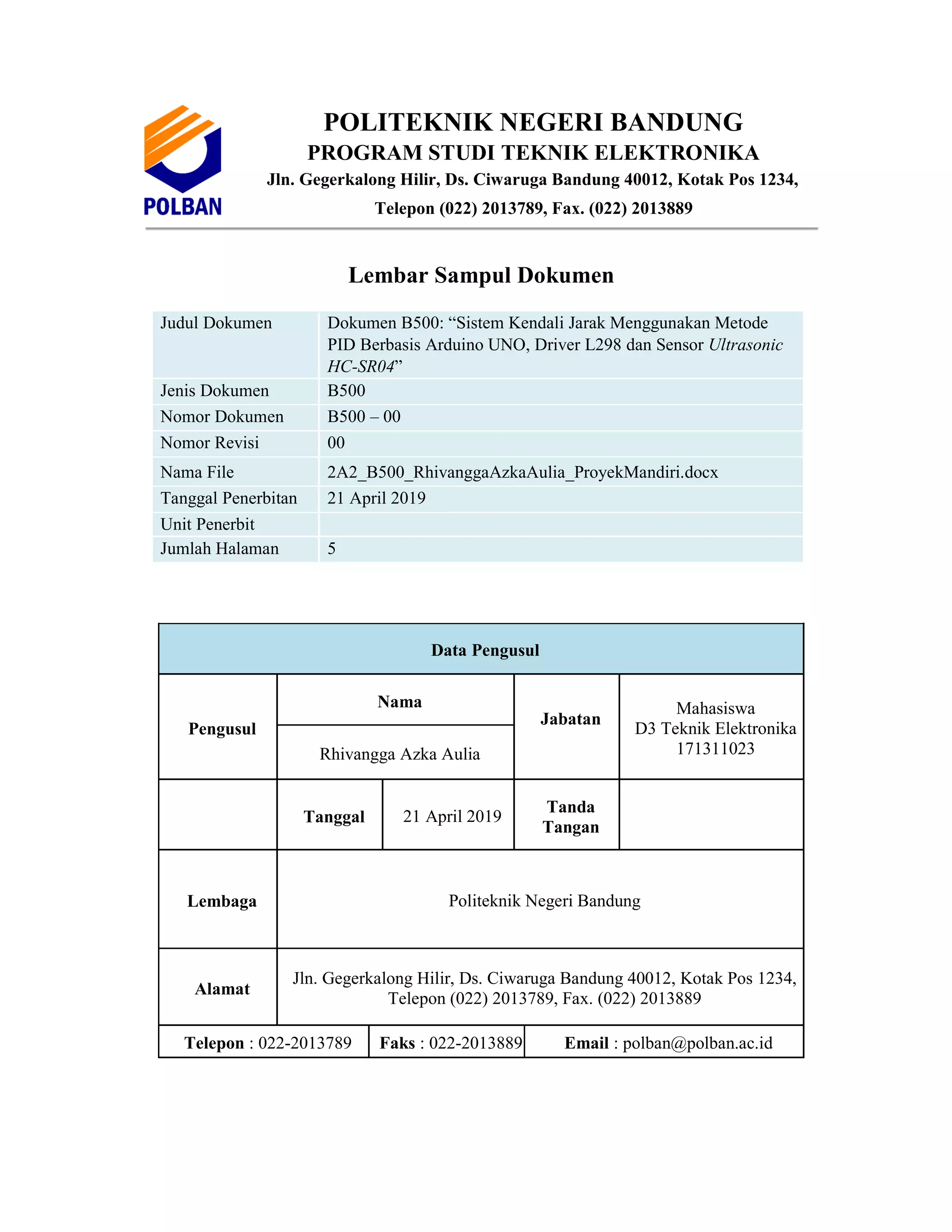 Sistem Kendali Jarak Menggunakan Metode PID Berbasis Arduino UNO ...