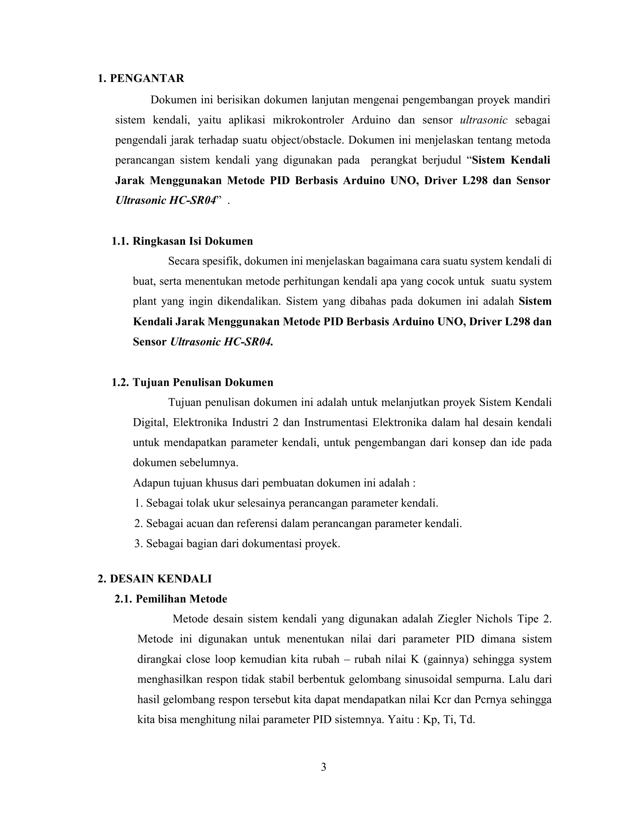 Sistem Kendali Jarak Menggunakan Metode PID Berbasis Arduino UNO ...
