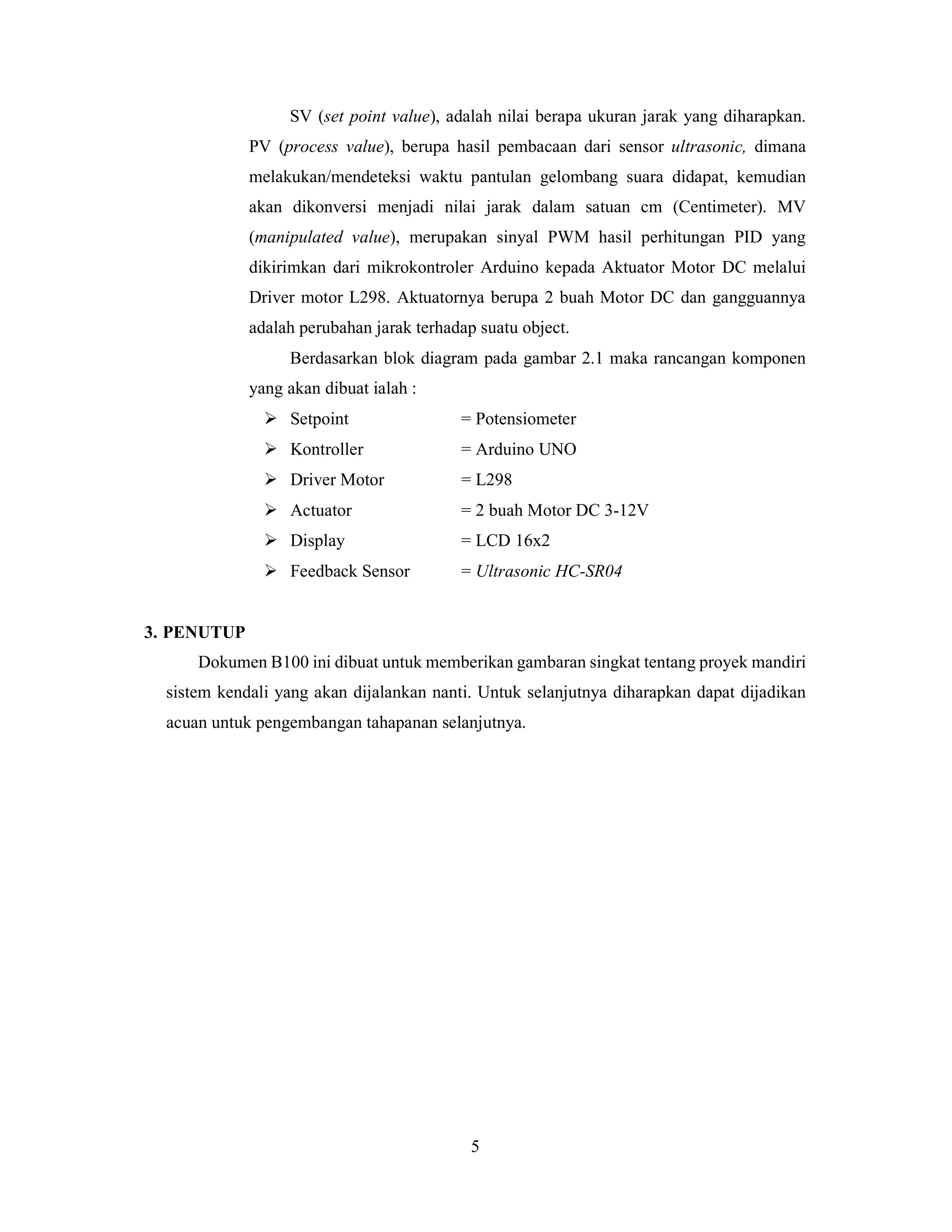 Sistem Kendali Jarak Menggunakan Metode PID Berbasis Arduino UNO ...