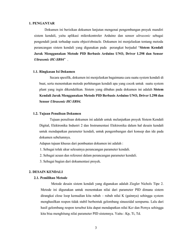 Sistem Kendali Jarak Menggunakan Metode PID Berbasis Arduino UNO ...
