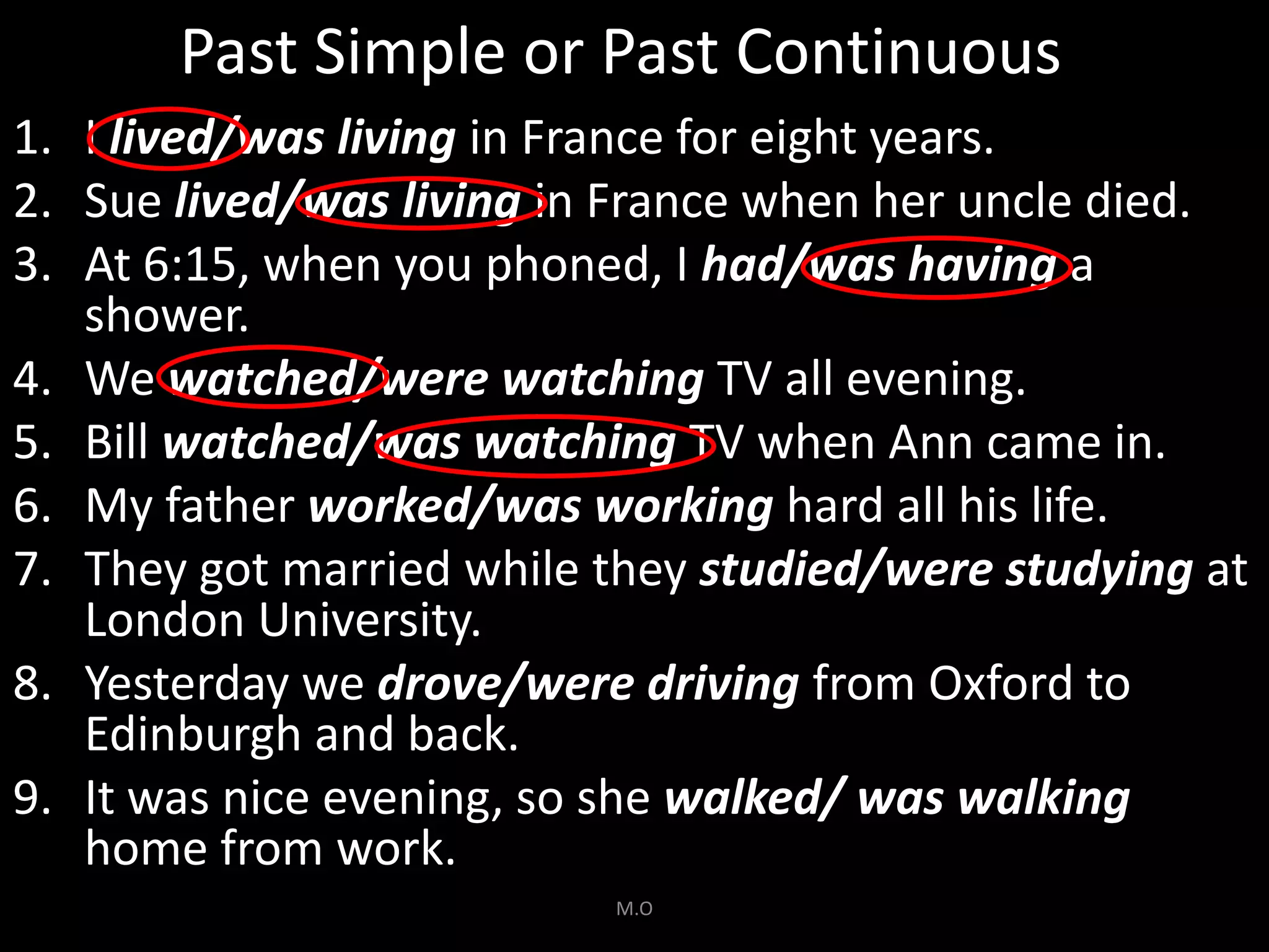 Pre-intermediate 2A 2B Past Simple and Past Continuous Exercises | PPTX