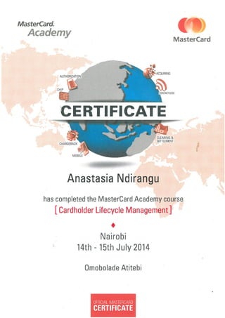 MasterCard Training Certificate | PDF