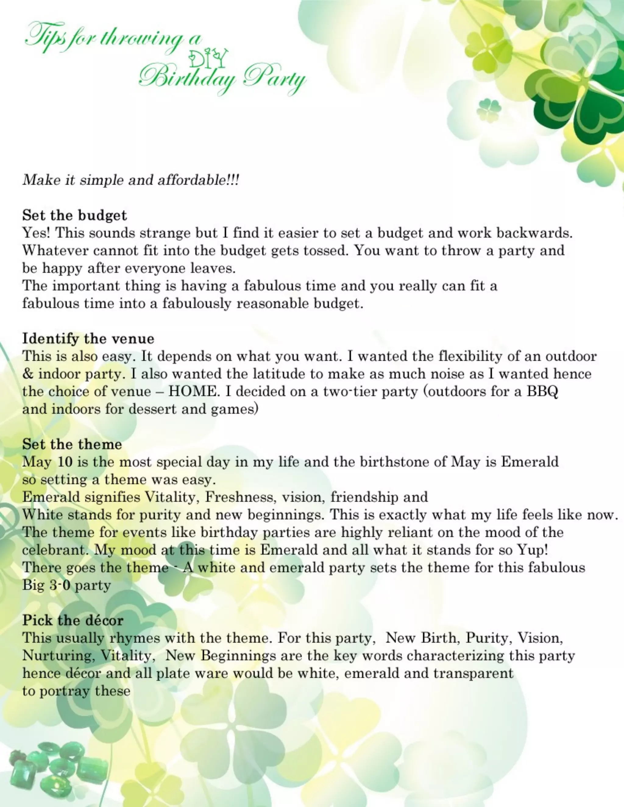 DIY Birthday Party | PDF