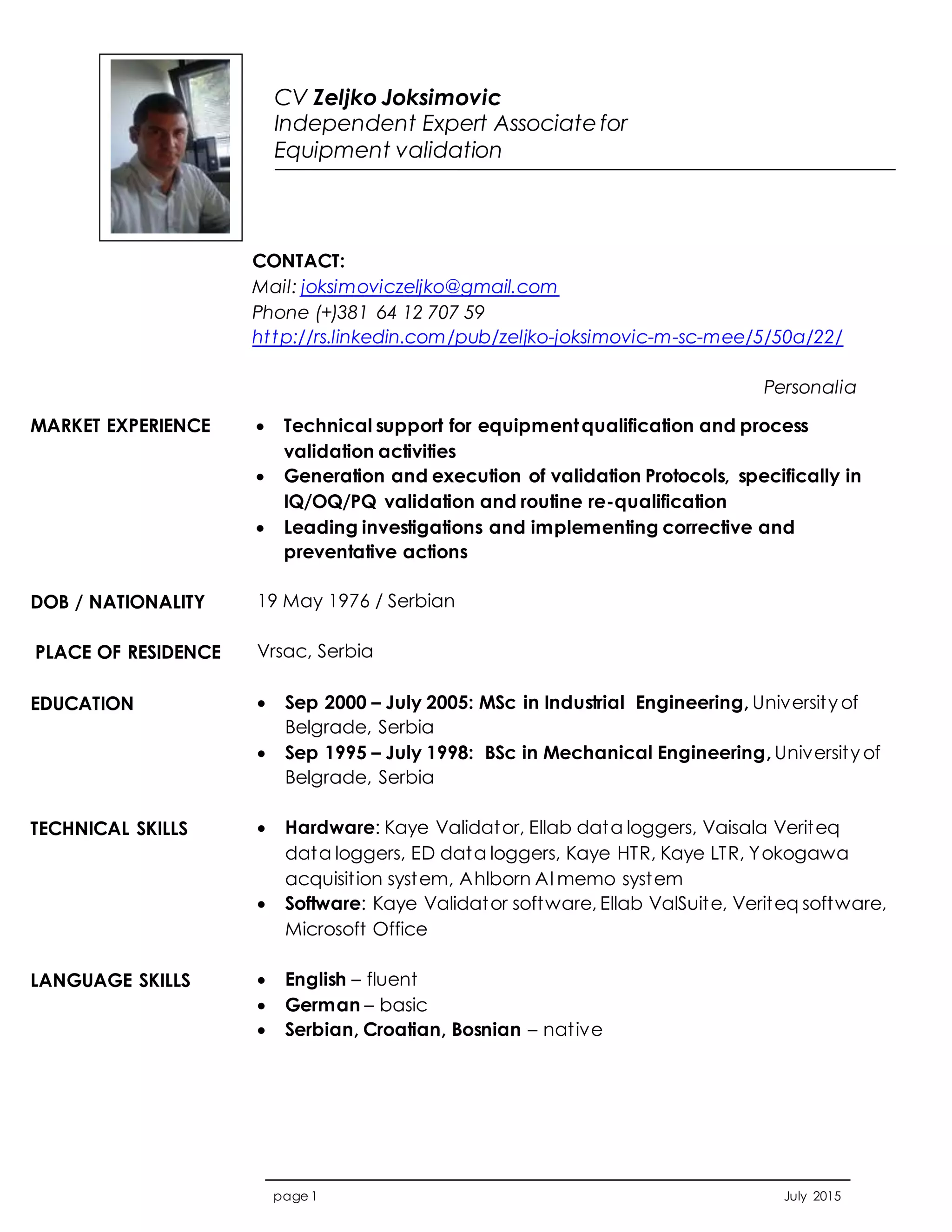 Zeljko Joksimovic_ENG_ CV 2015 | DOCX
