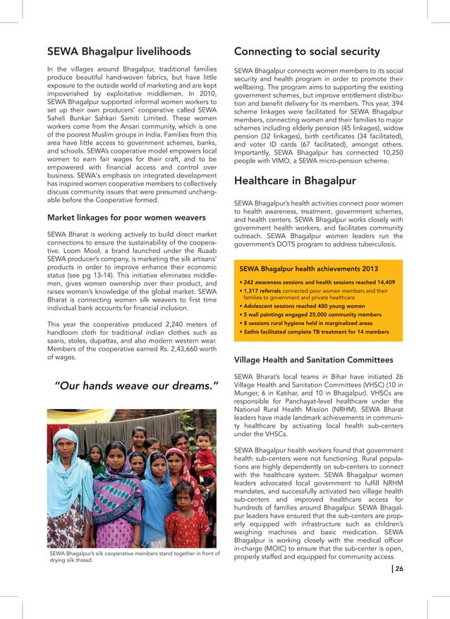 SEWA Bharat Annual Report 2013 | PDF