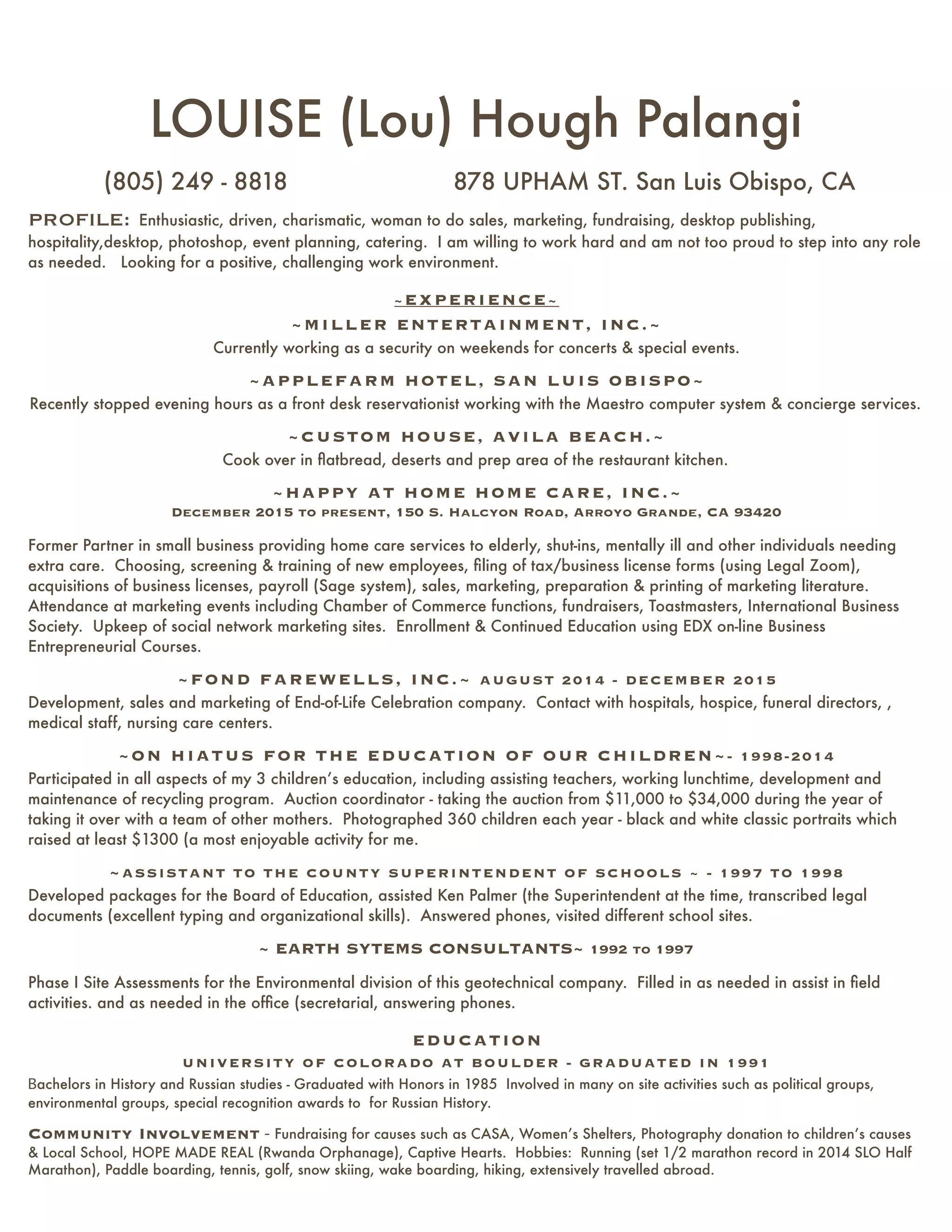 Resume Sept Miller 2016 | PDF | Business | Business and Finance