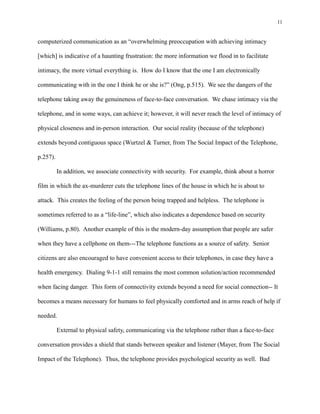 Telephone Influence on Society | DOC