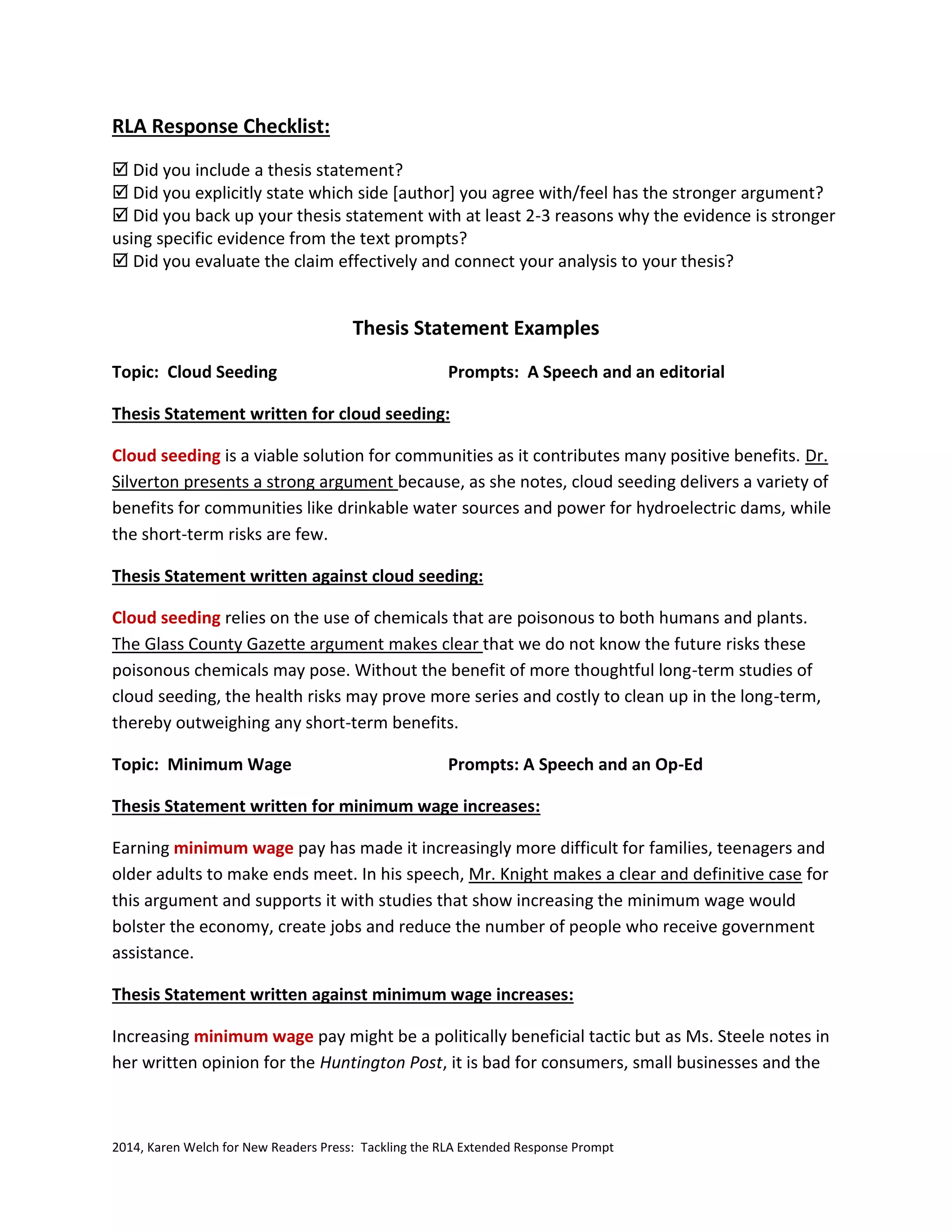 11 Steps to Tackling the RLA Prompt | PDF