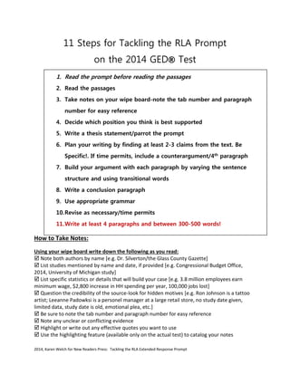 11 Steps to Tackling the RLA Prompt | PDF