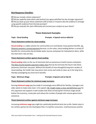 11 Steps to Tackling the RLA Prompt | PDF